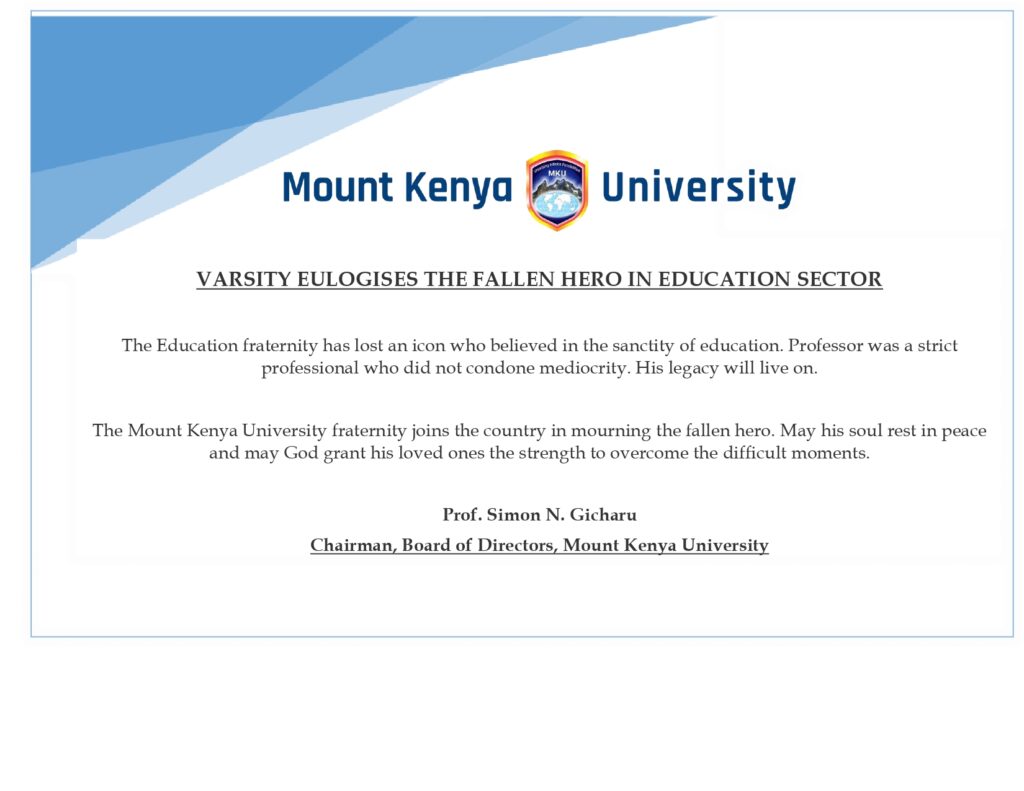 Varsity eulogises the fallen hero in education sector - Prof. George ...